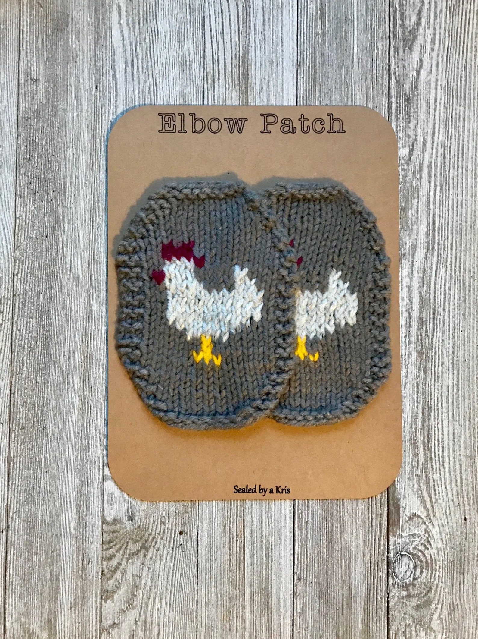Chicken Elbow Patches Hand Knit Elbow Patches Hen Patches | Etsy