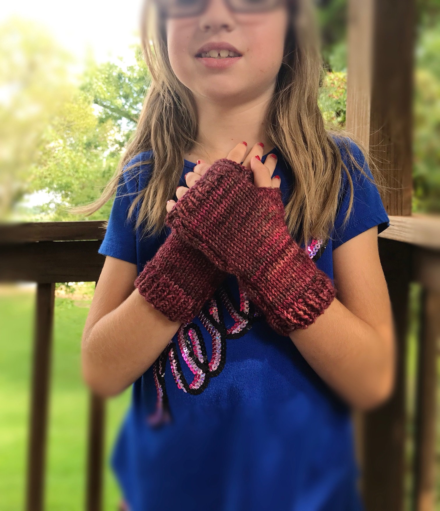 Kids Fingerless Gloves Knitting Pattern: Easy Knit Mitts (PDF Pattern ...