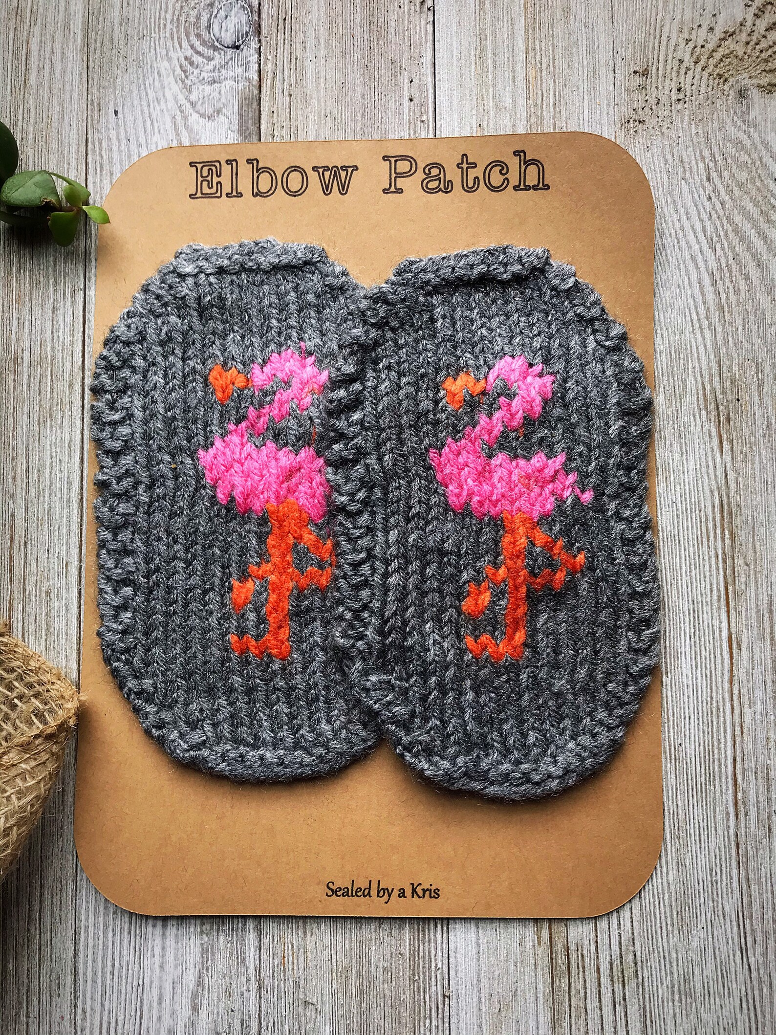 Flamingo Elbow Patches Elbow Patches Hand Knitted Elbow - Etsy