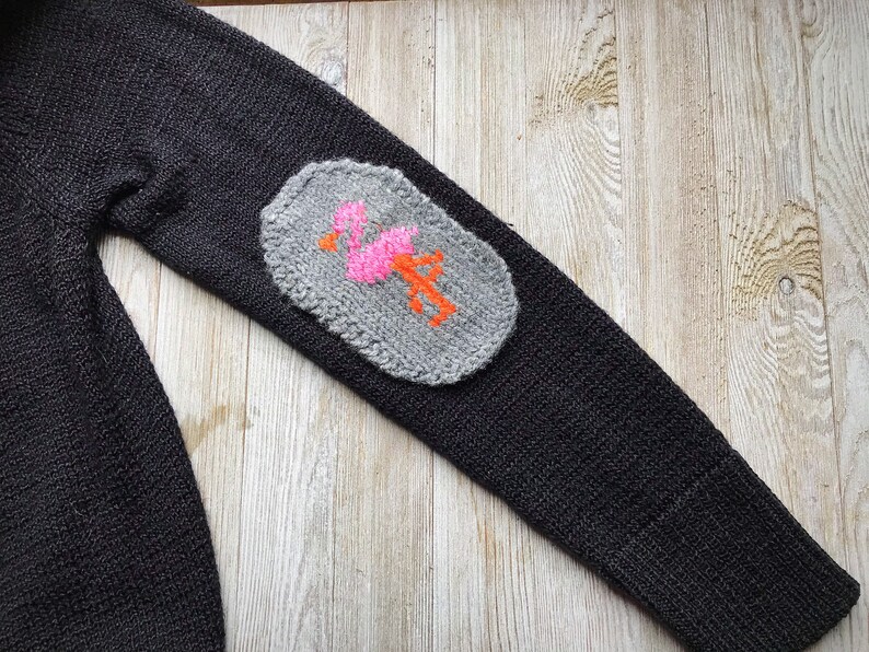 Flamingo Elbow Patches Elbow Patches Hand Knitted Elbow - Etsy