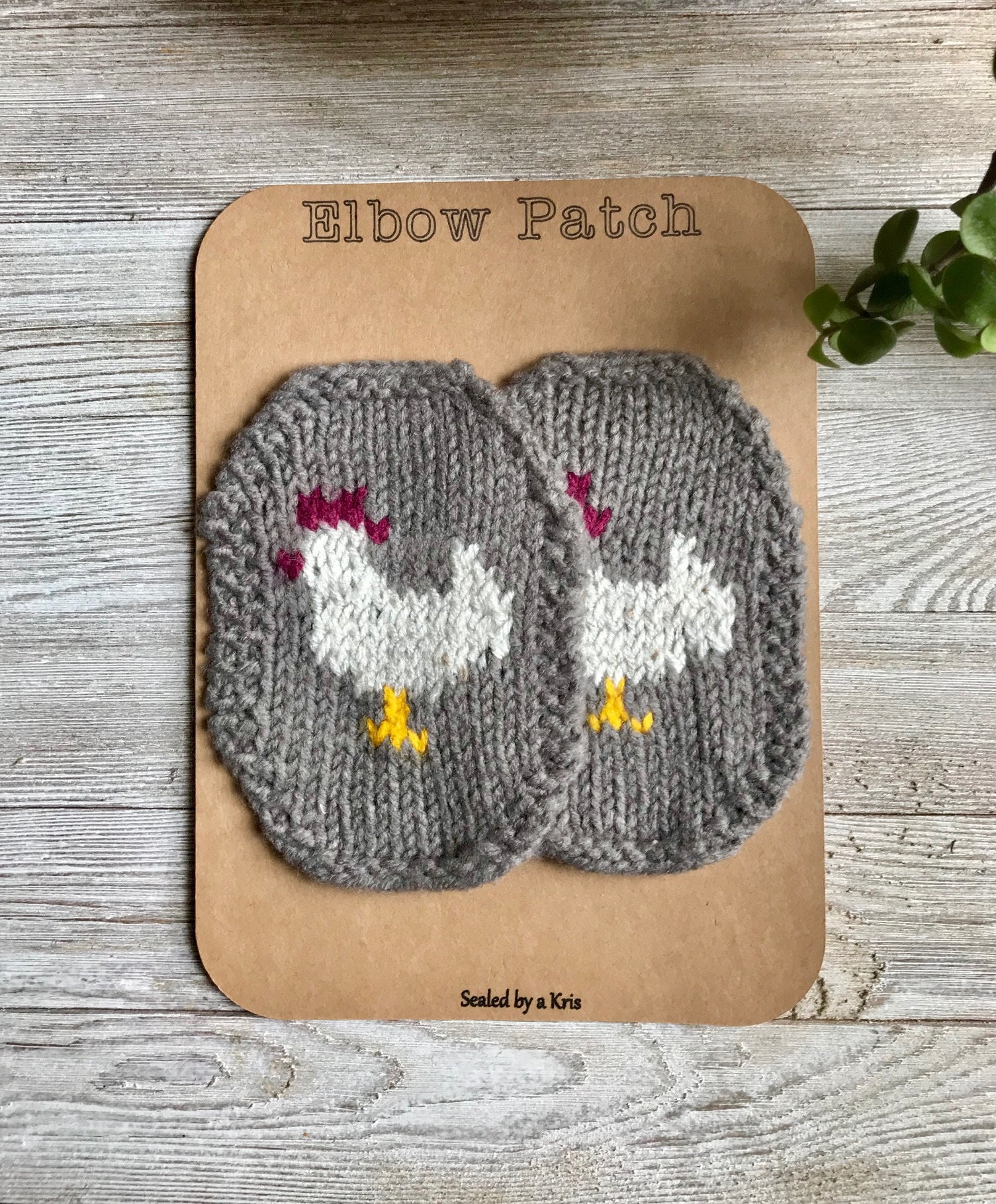 Chicken Elbow patches Hand Knit elbow patches hen patches | Etsy