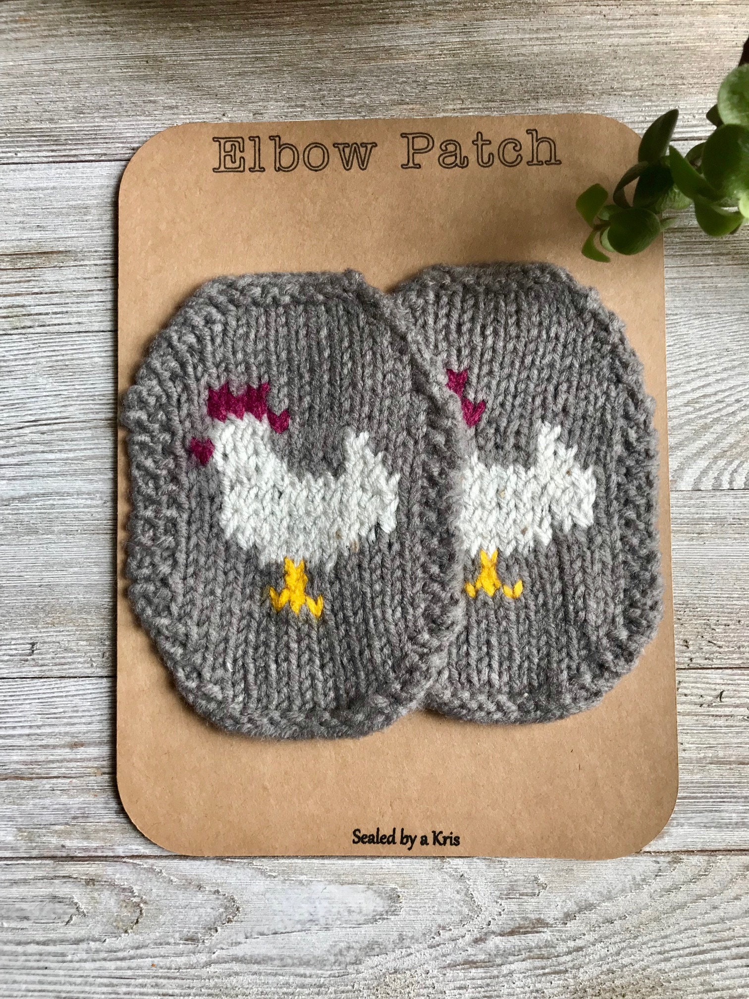 Chicken Elbow patches Hand Knit elbow patches hen patches | Etsy