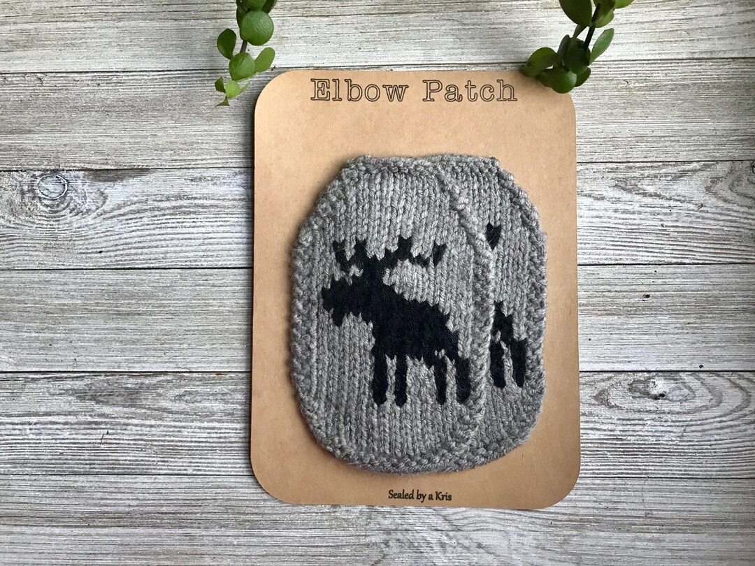 Moose Elbow Patches, Knit Accessories, Knit Gifts, Hand Made Elbow ...