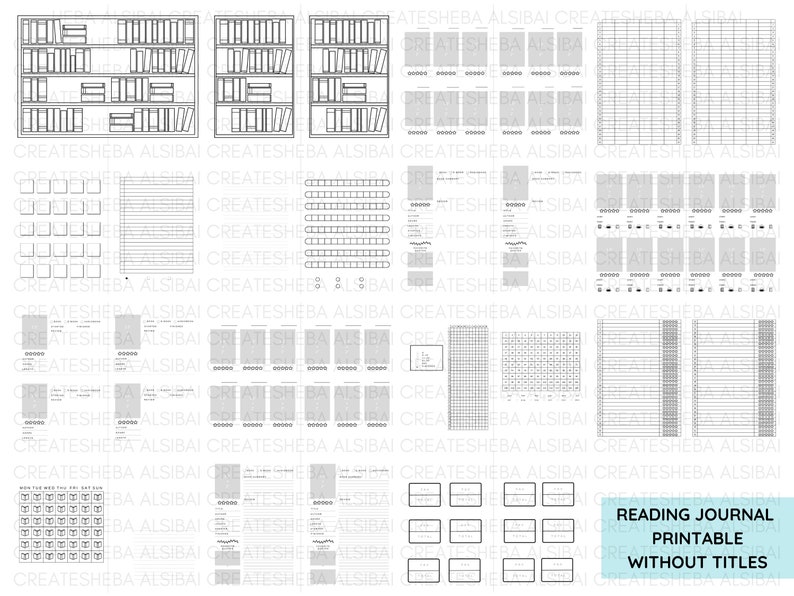 Reading & Book Journal Printable Without Titles A5 - Etsy