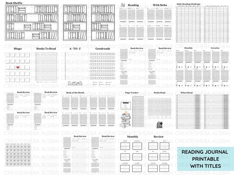 Reading & Book Journal Printable A5 With Titles - Etsy