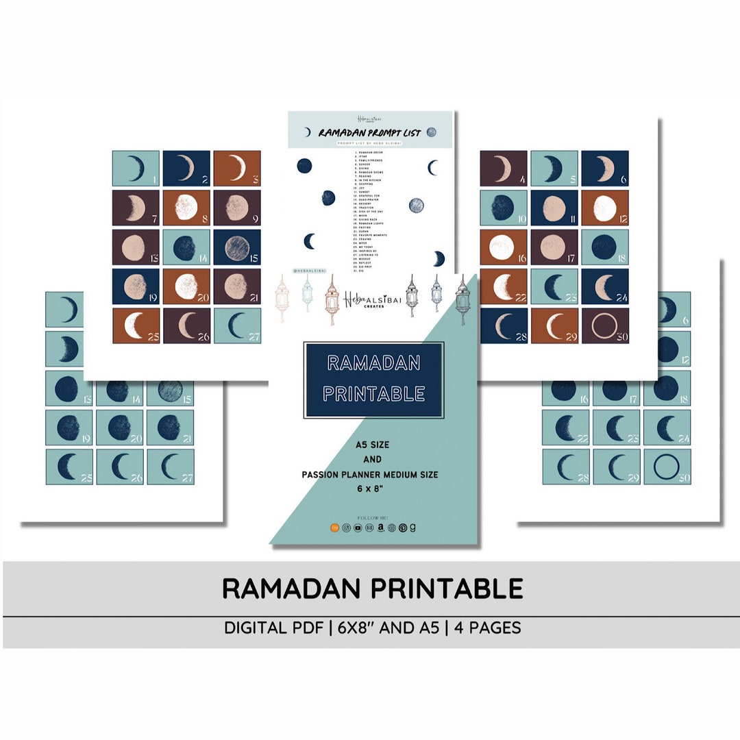 Ramadan Printable Planner & Daily Journal Bundle | Ramadan Planner PDF ...
