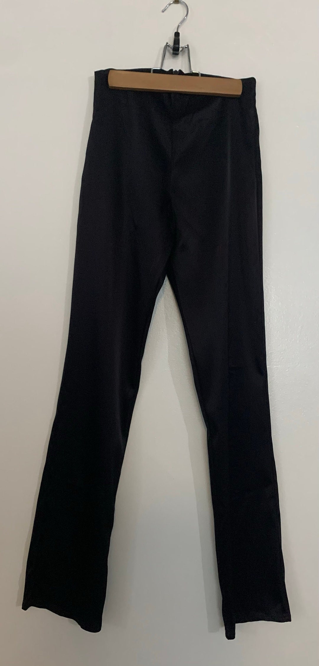 Vintage Stretch Black Satin Pant - Etsy