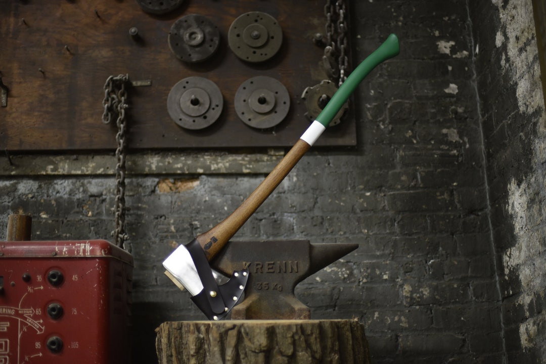 Axe American Made Custom 3.5 Lb Felling Axe Upland Green W/ Handmade ...