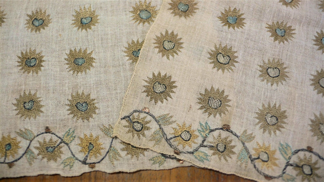 Antique Scarf, Antique Ottoman, Antique Embroidery, Gilt Metallic ...