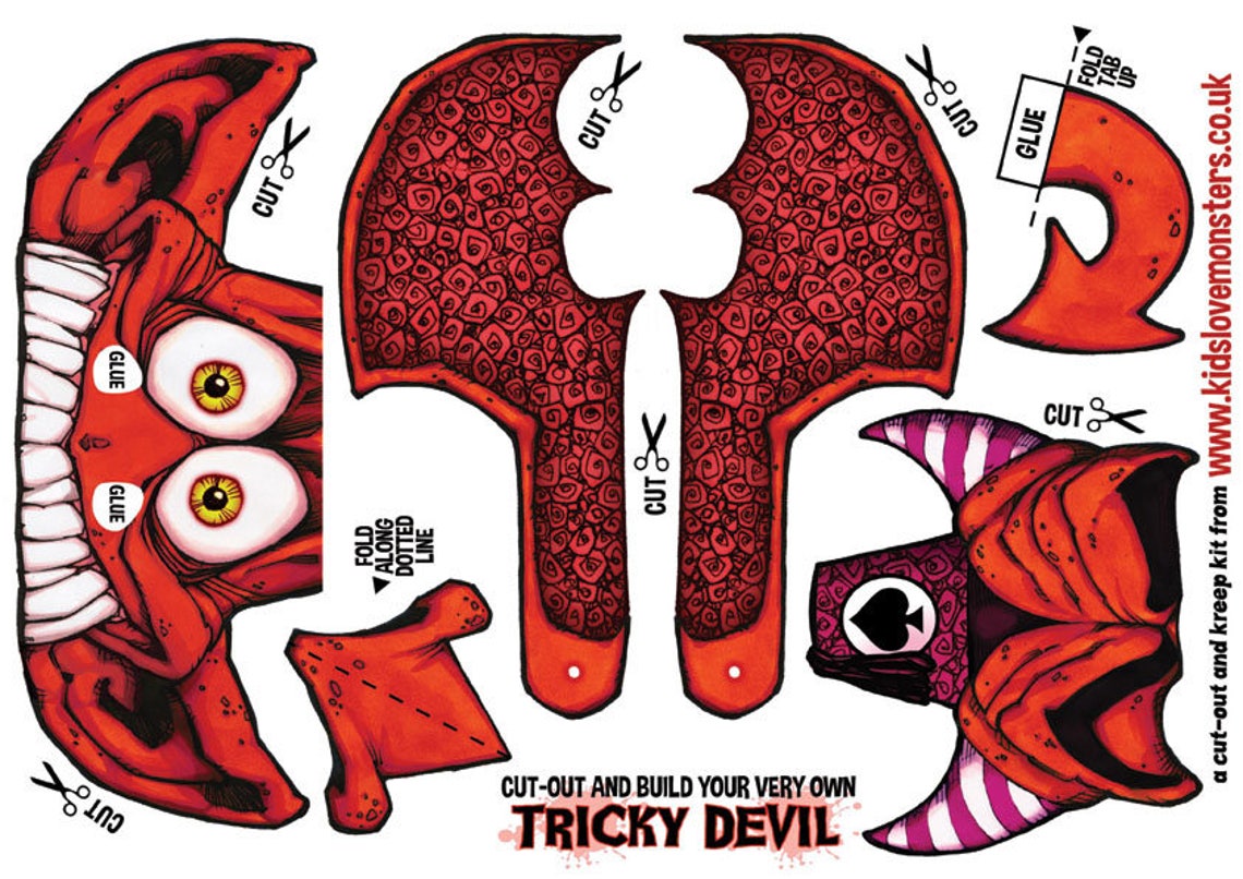 Tricky Devil Cut-out 'n' Kreep Papercraft Kit. - Etsy