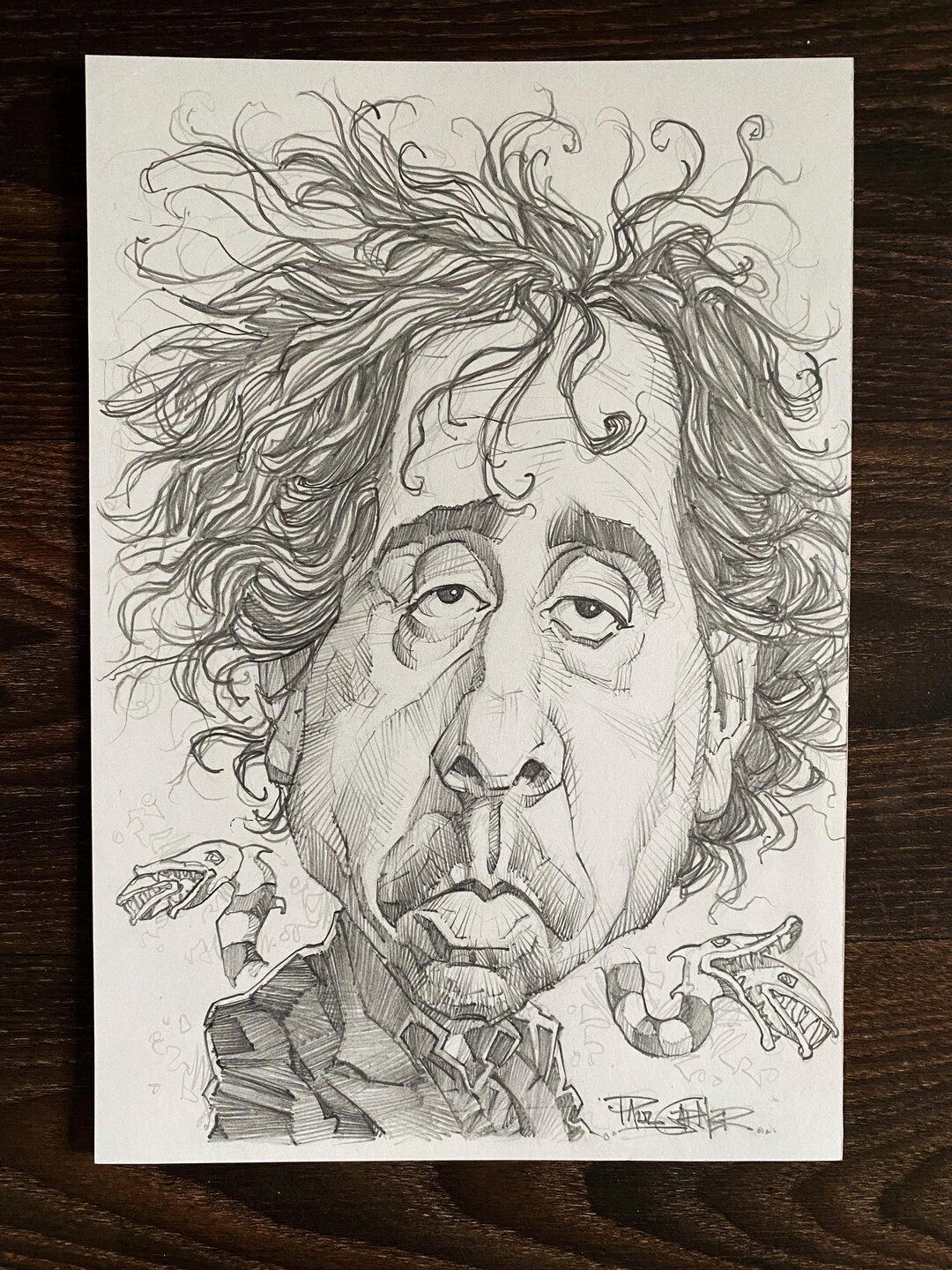 Tim Burton HB Pencil Drawing A4 Size (11.75 Ins X 8 Ins) - Etsy