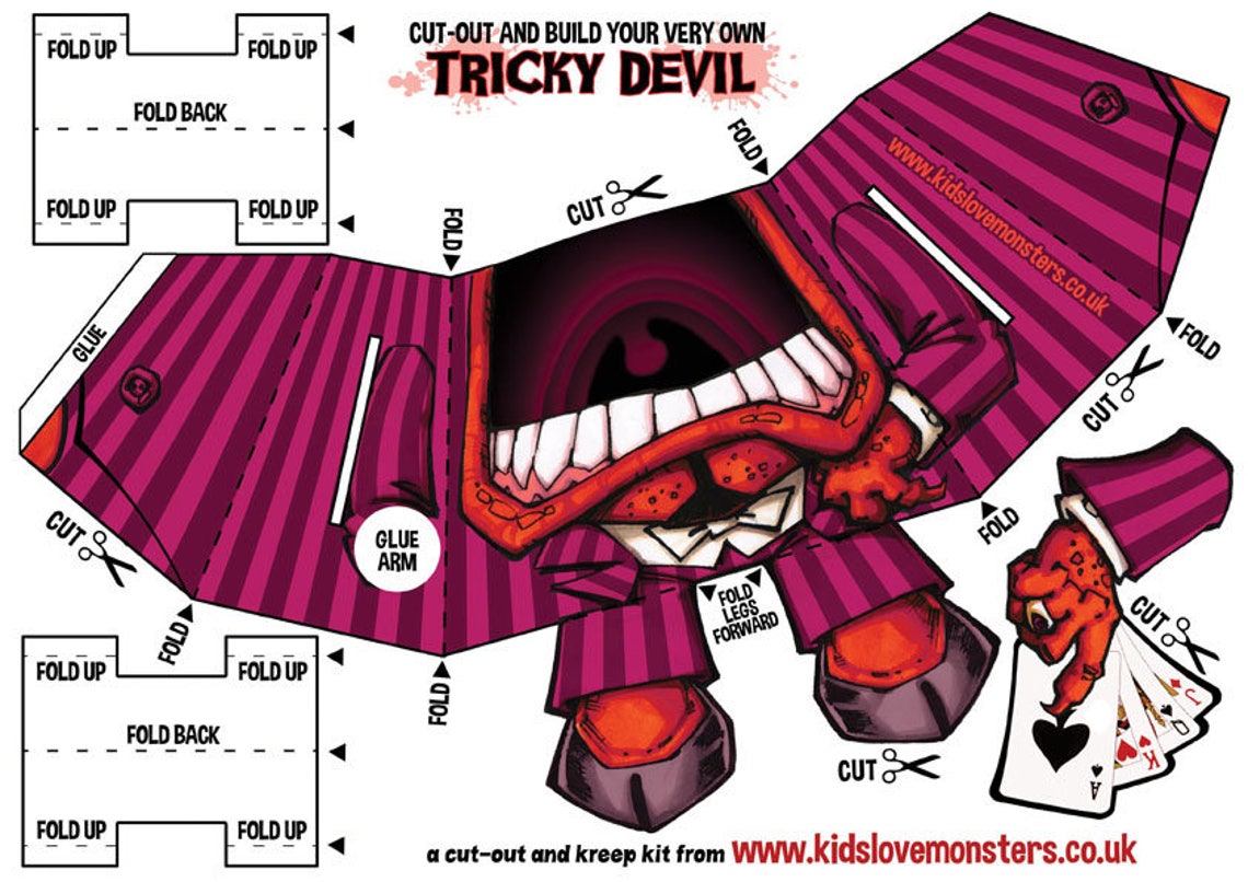 Tricky Devil Cut-out 'n' Kreep Papercraft Kit. - Etsy