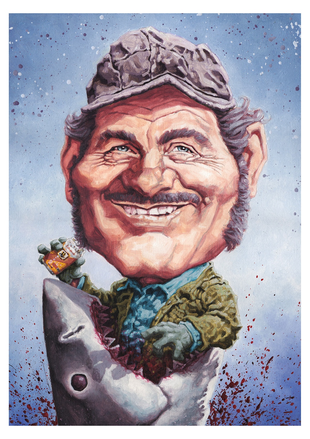 Quint From Jaws - 42cm X 30cm Signed Art Print - Etsy