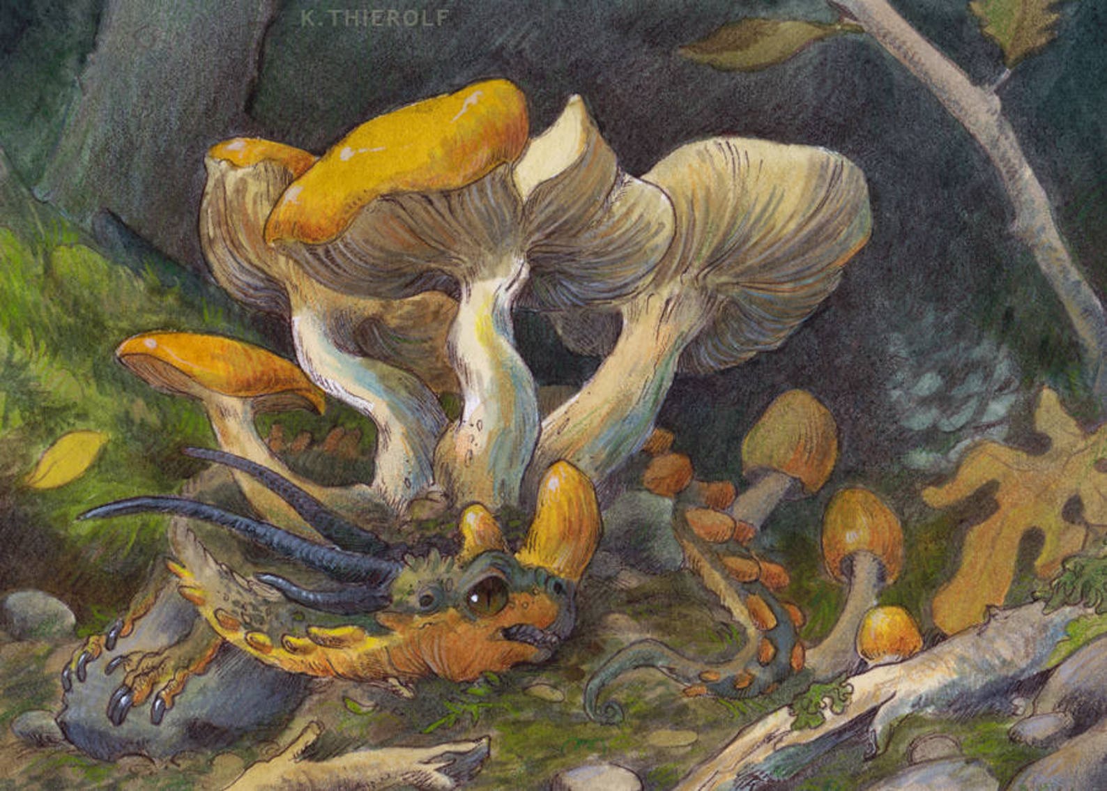 Mimic Dragon: Undergrowth PRINT 5x7 Wall Art Illustration - Etsy