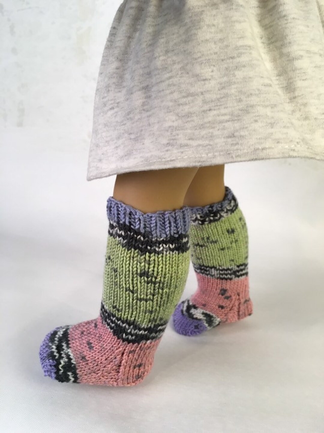 Knee Socks Hand Knit Doll Socks American Made for Girl Doll - Etsy