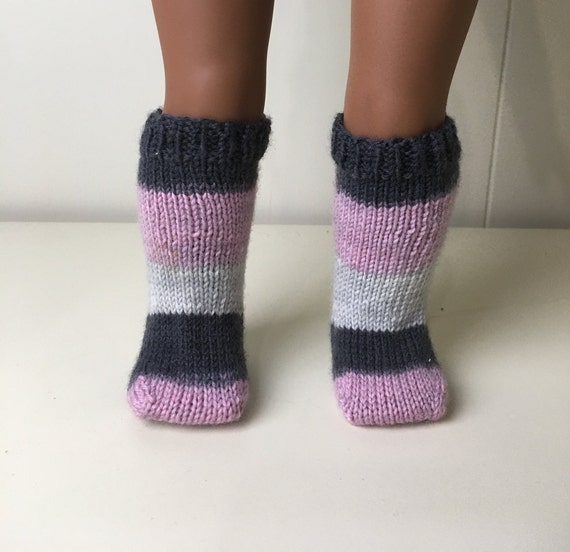 Knee Socks Hand Knit Doll Socks American Made for Girl Doll | Etsy