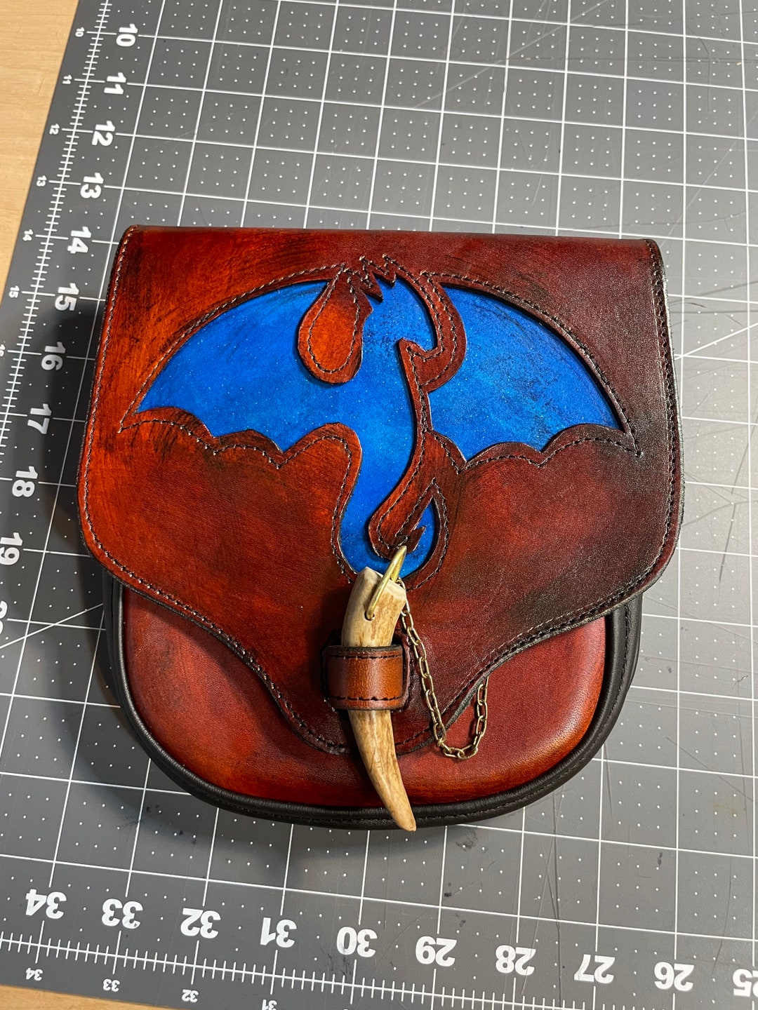 Dragon Pouch With Blue Dragon by Doc Stone Studios - Etsy