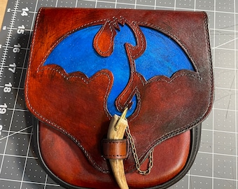 Dragon Pouch With Black Dragon by Doc Stone Studios - Etsy
