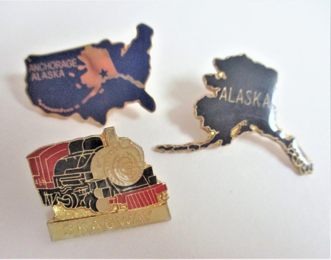 Vintage Alaska Souvenir Travel Pins Your Choice Enamel Travel - Etsy