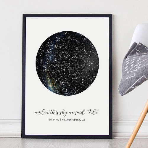 Personalized Star Map Gift Night Sky Print Custom Star - Etsy