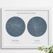 2 Sky Star Map Poster, Night Sky Poster 2 Skies, Personalized Gift for ...