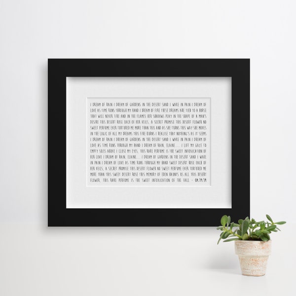 Framed Song Lyrics - Etsy