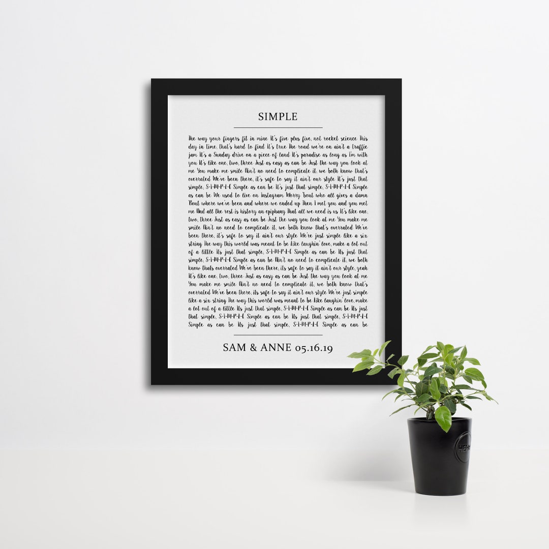 Custom Song Title & Names Poster, Available Framed, Personalized Song ...