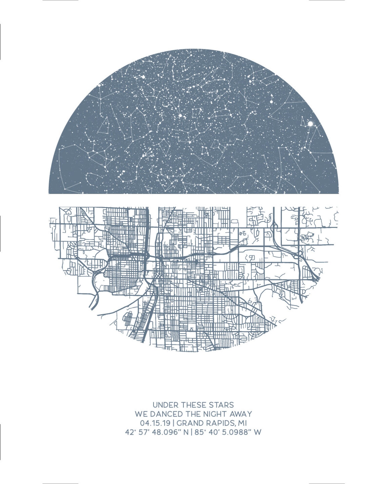 Custom Star Map & Street Map Anniversary Gift Idea Unique - Etsy