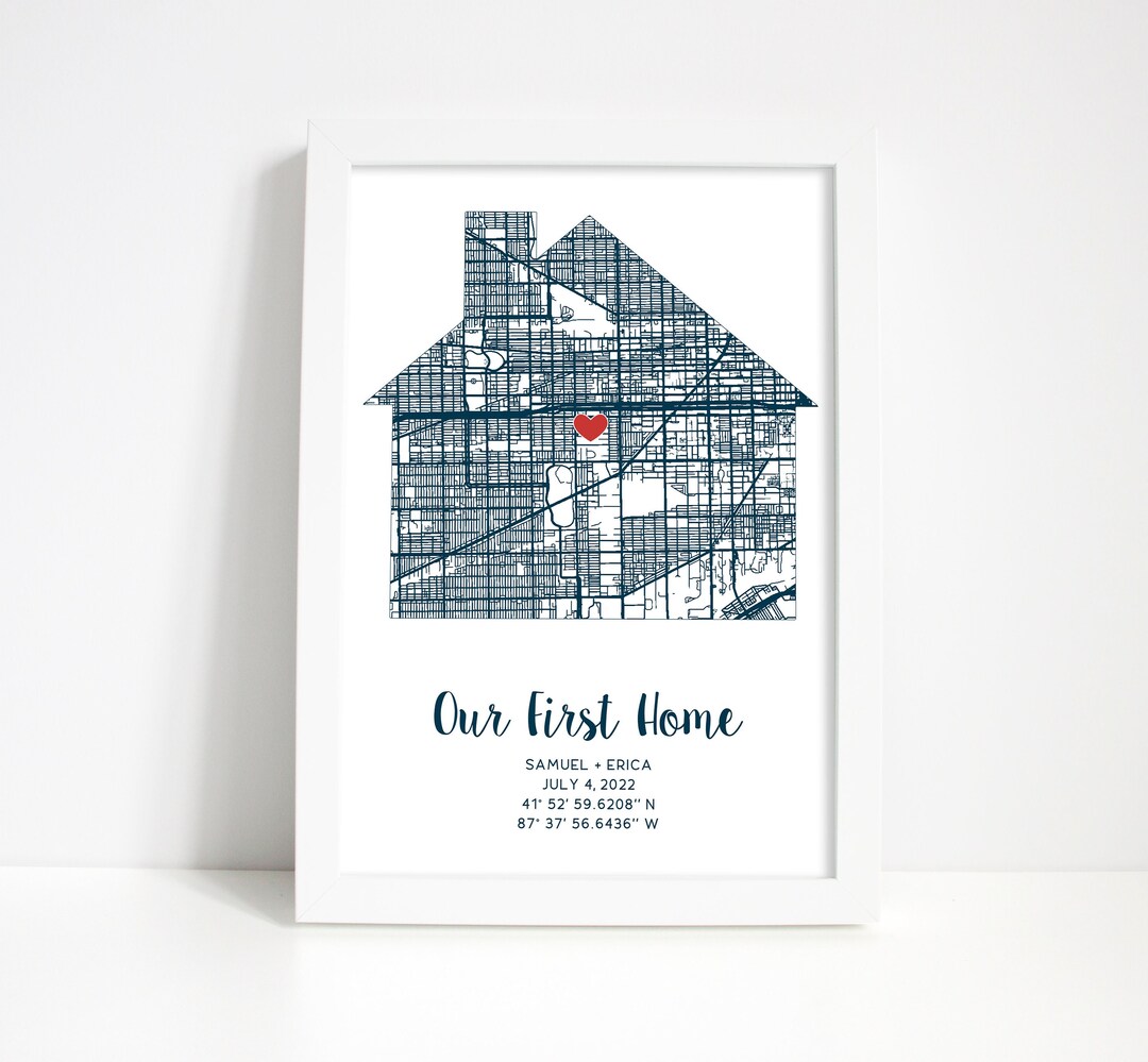 Personalized Street Map Poster, Custom Housewarming Gift, New Home Gift ...
