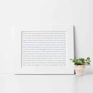 Custom Framed Print, Framed Song Lyrics, 1st Anniversary Gift, Gift for ...