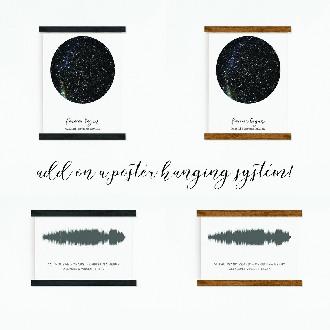 Custom Song Title & Names Poster Available Framed | Etsy