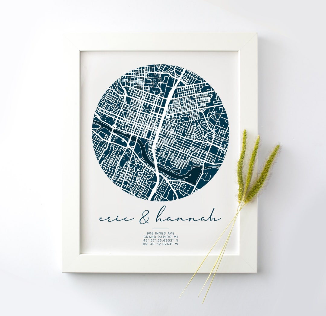 Custom Street Map, Custom City Art, Personalized New Home Gift, Going ...