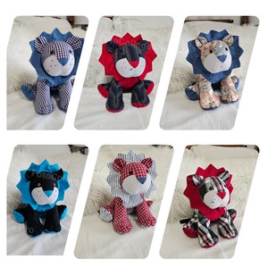 Memory Lion Made From Loved Ones Clothing Memory Lion Keepsake Shirt ...