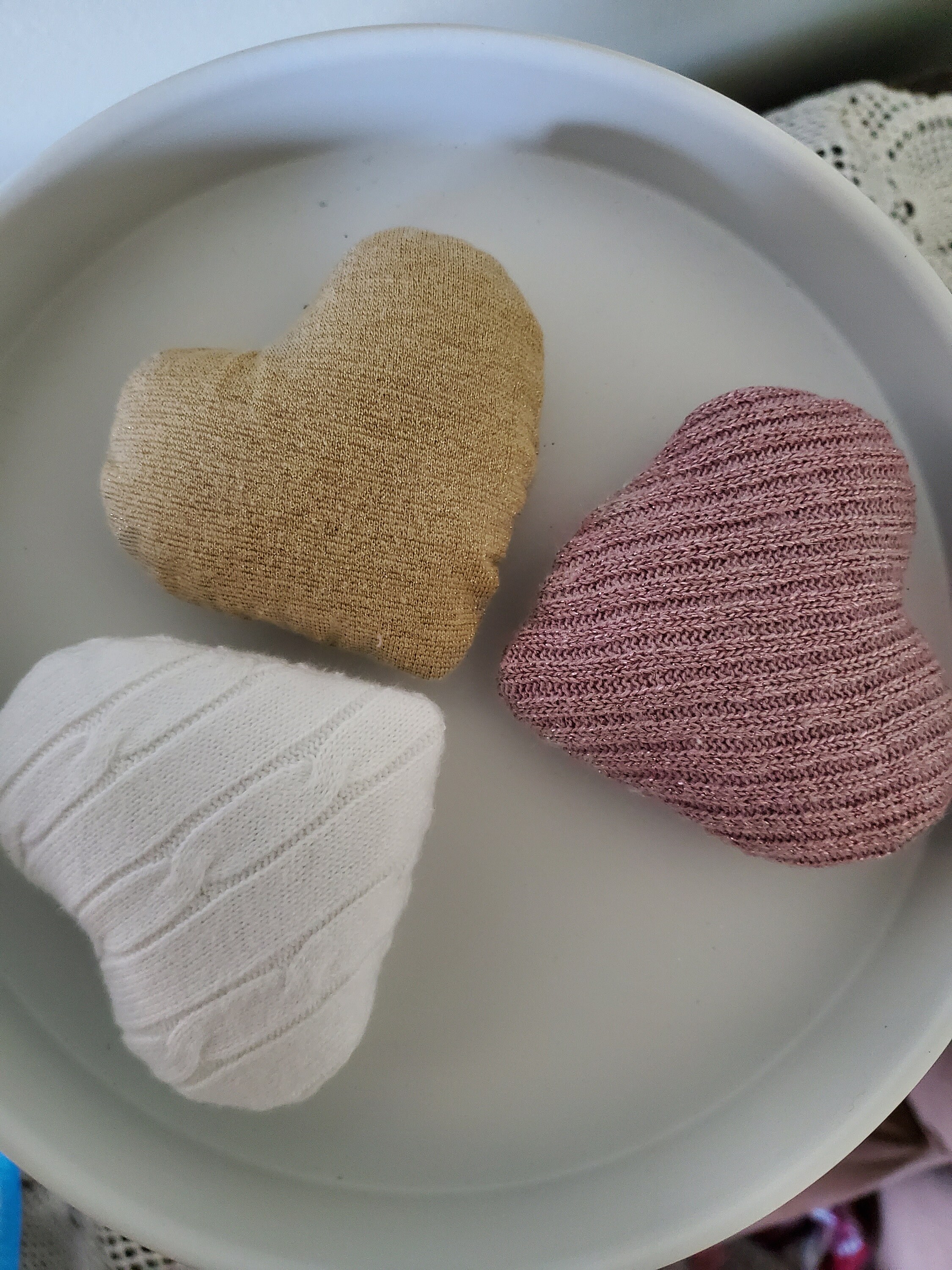 Mini heart pillow in pink sparkle smooth tiered tray | Etsy