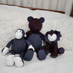 Memory Lion Made From Loved Ones Clothing Memory Lion Keepsake Shirt ...