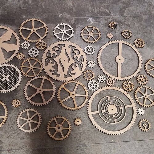 Large Steampunk Elegant Gear SVG Laser Cut Ready File | Etsy