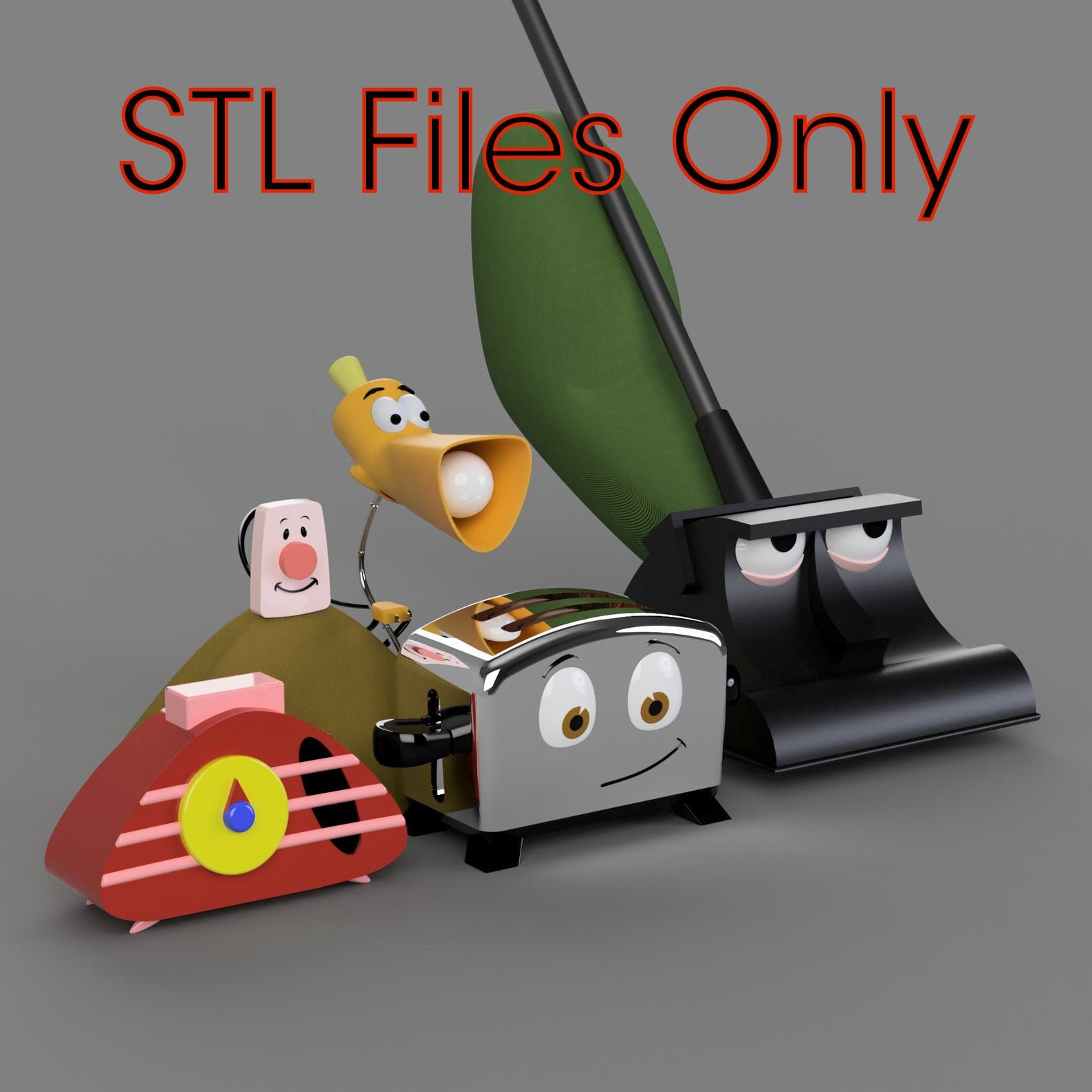 Brave Little Toaster Whole Set Group 3D Printing STL File - Etsy