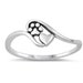 Mini Paw Print Ring With Heart in Sterling Silver, Animal, Dog Lovers ...