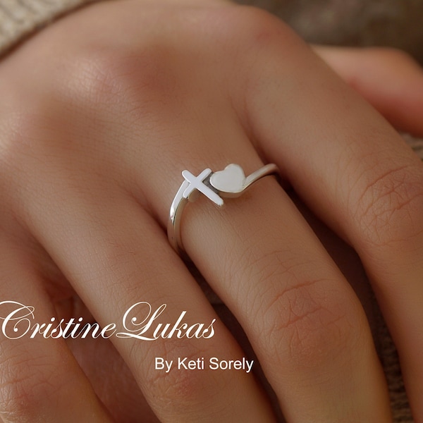 Rose Gold Cross Ring - Etsy