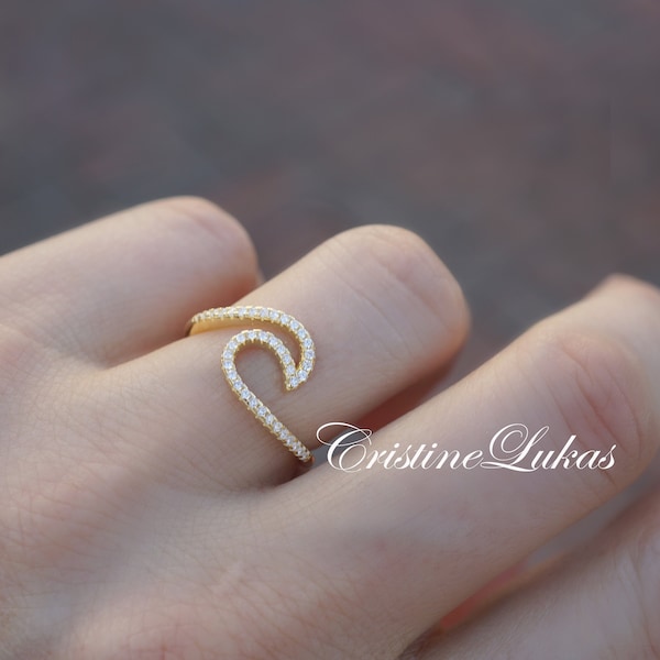 Diamond Wave Ring - Etsy