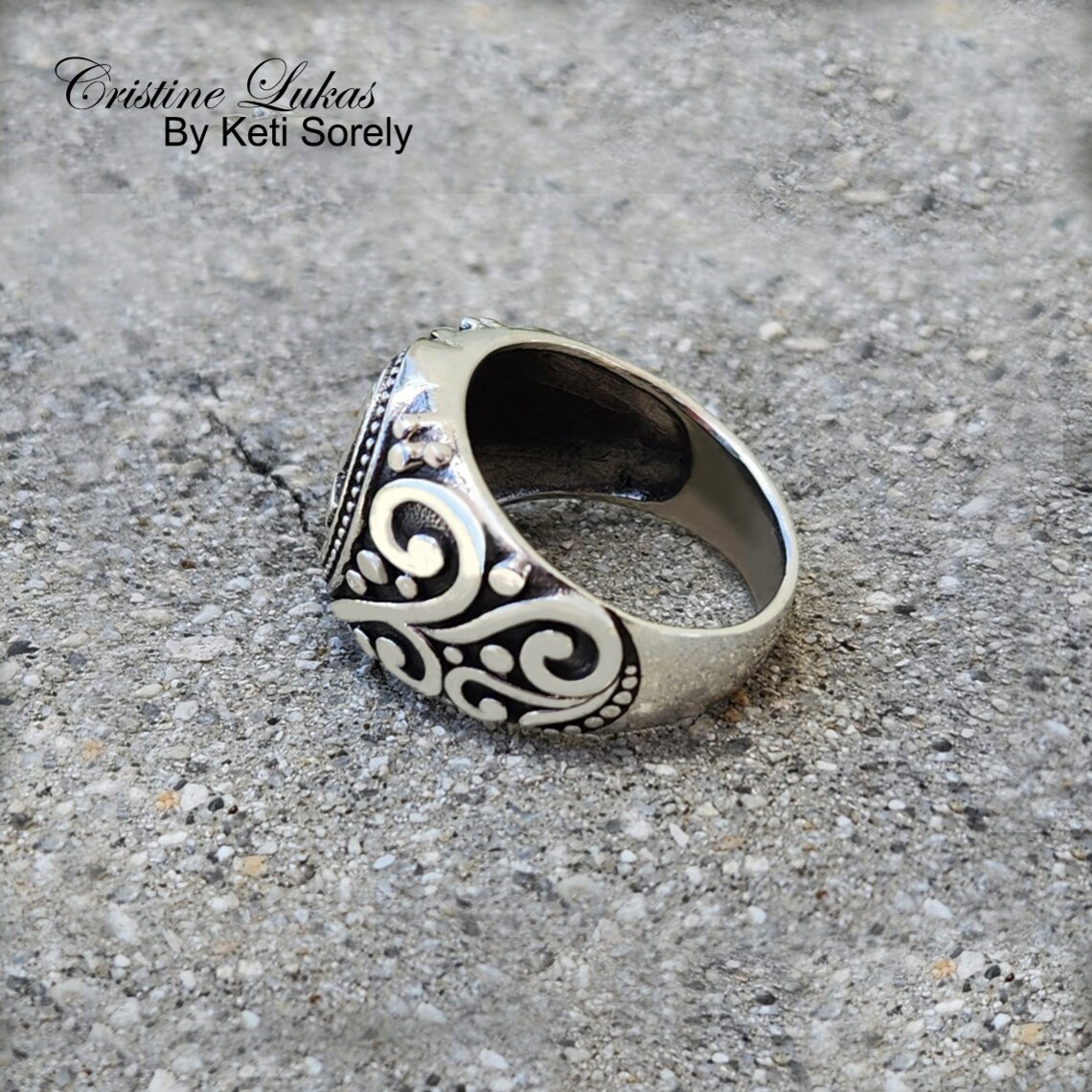 Vintage Styled Cross Ring in Sterling Silver, Antique Unisex Religious ...