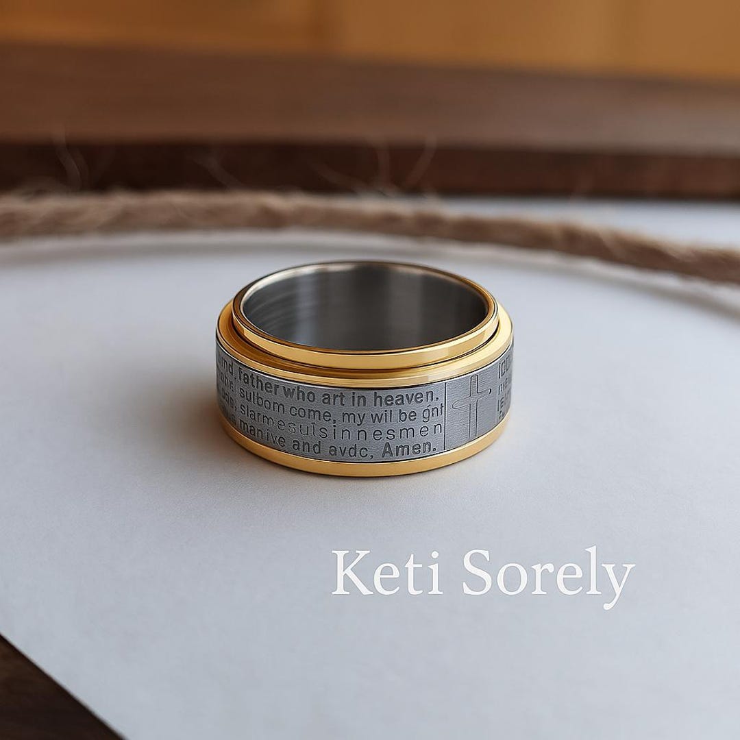 SALE!! Prayer Spinner Ring for Man or Woman, "our Father" Christian ...