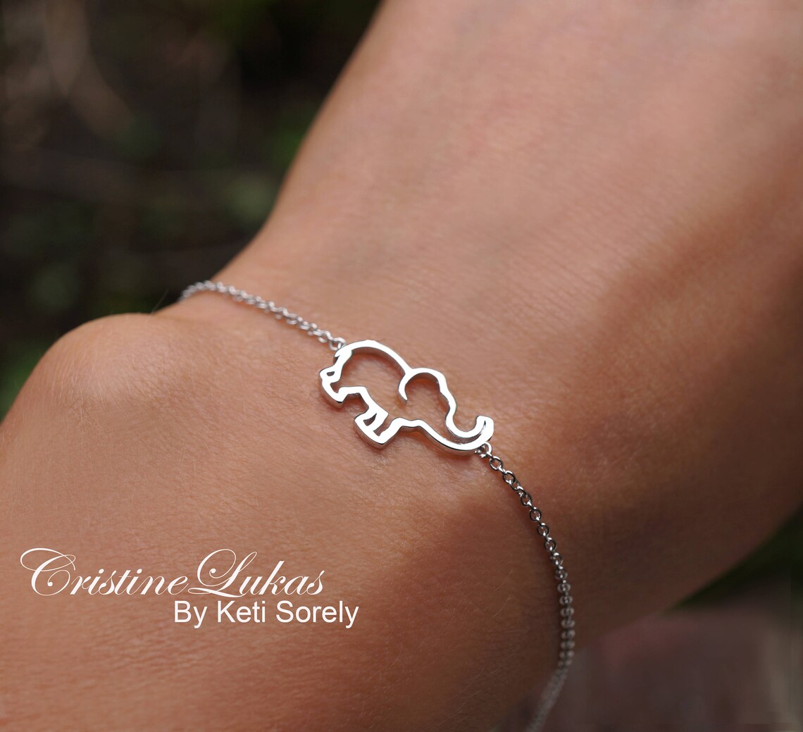 Elephant Bracelet or Anklet in Sterling Silver, Yellow or Rose Gold ...