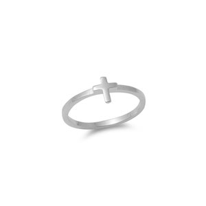 Stacking Rings Set, Classic Cross Ring Set in Sterling Silver, Yellow ...
