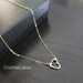 Sideways Open-heart Necklace, Mini Heart in 14K Yellow Gold Filled, 10K ...