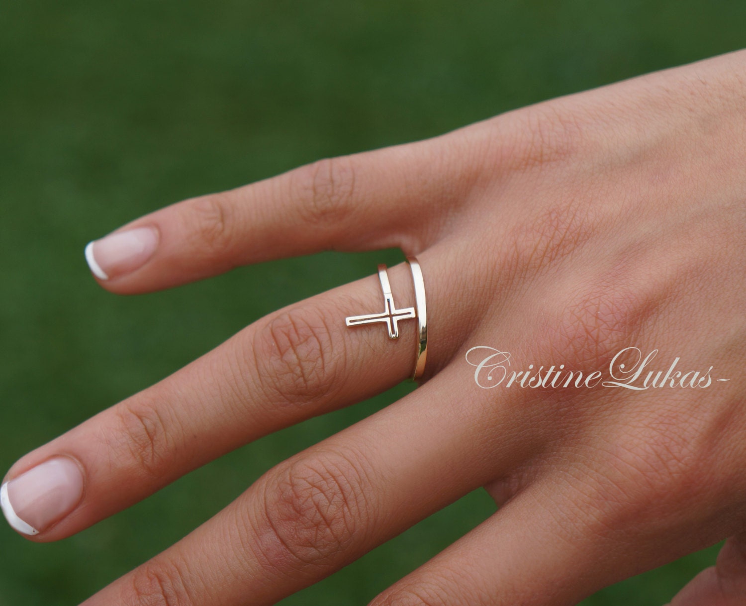 Celebrity Style Cross Ring Double Wrap Upright Cross Ring - Etsy