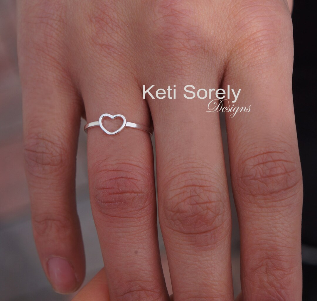 10K 14K or 18K Solid Gold Small Heart Ring Crafted From - Etsy