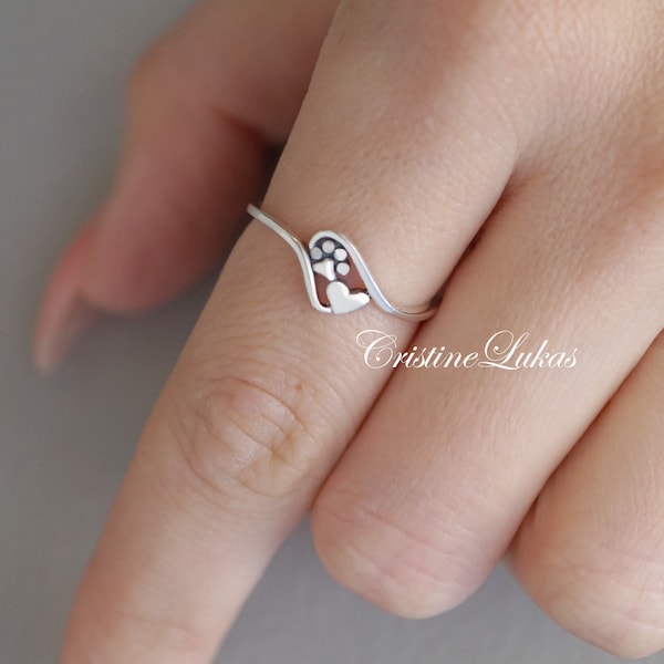 Paw Print Ring - Etsy