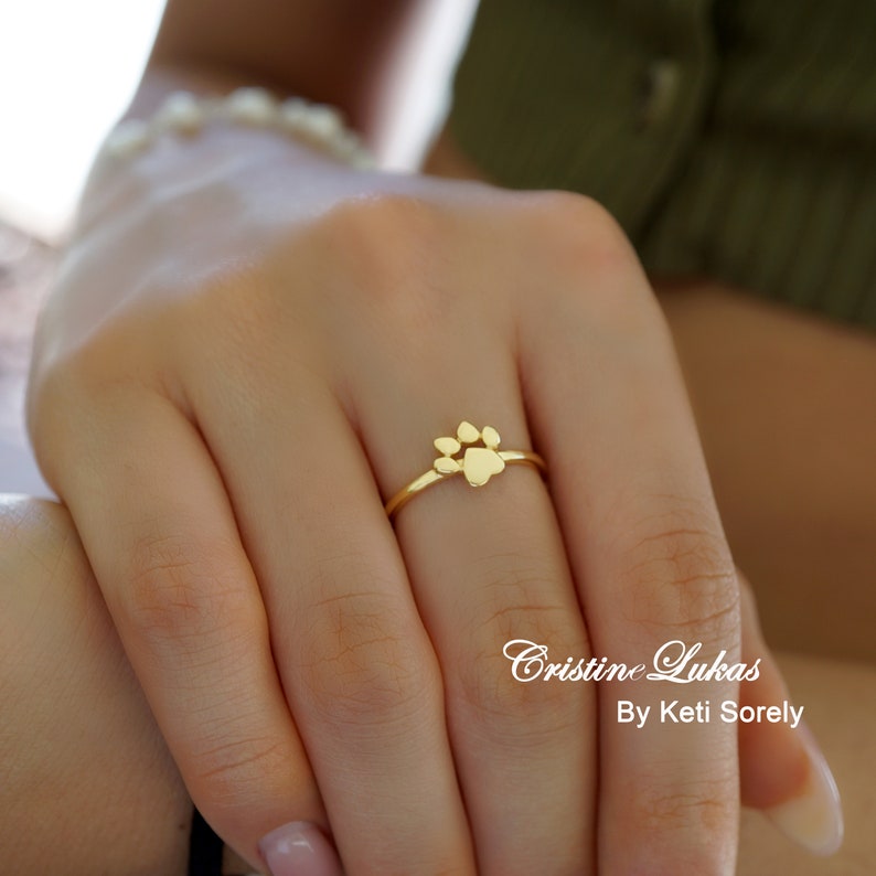 Paw Print Ring Animal Lover Ring Dogs Paw Print Puppy Love - Etsy