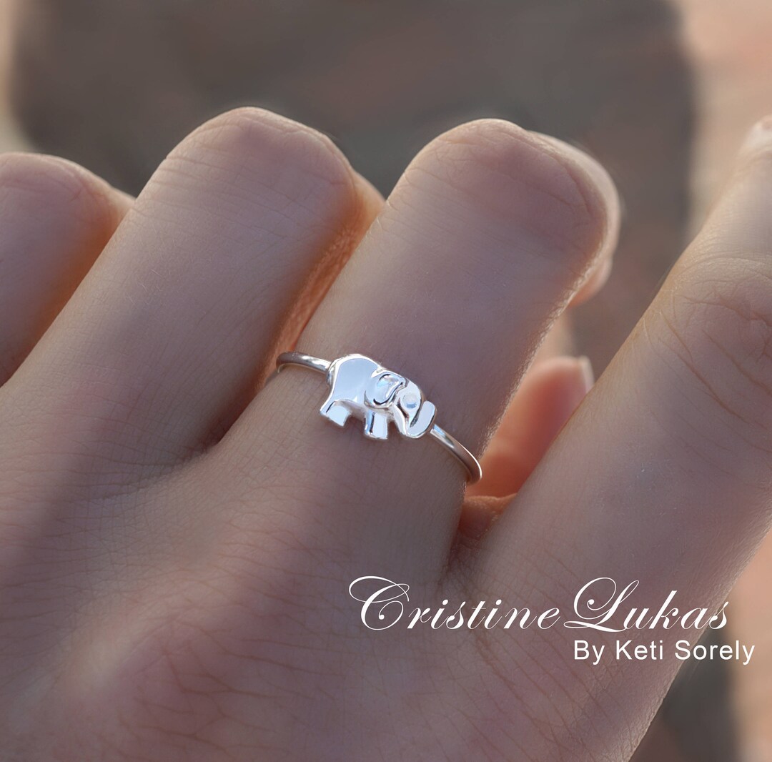 Dainty Elephant Ring - Order is Yellow, Rose or White Gold - Stackable ...